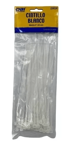 CINTILLO BLANCO 8" 20 CM CON C/50 PZ 224324